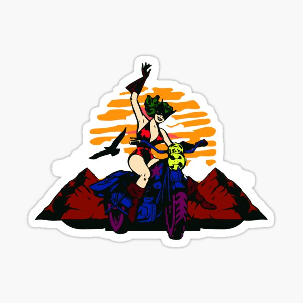 "Biker girl" Sticker for Sale by Right-Fit27 | Redbubble