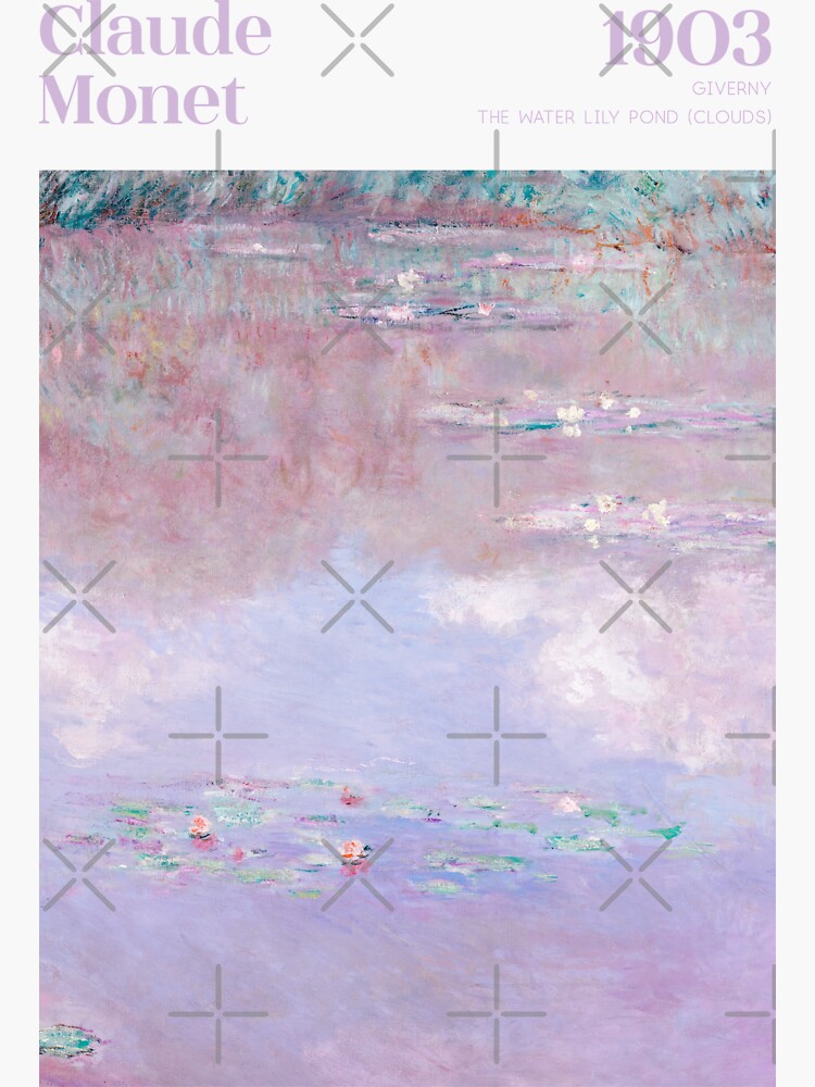 "The Water Lily Pond by Claude Monet, Pink Lavender Color " Sticker for ...