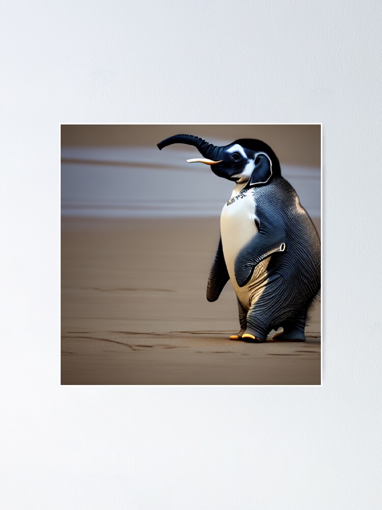 "Elephant Penguin Hybrid" Poster for Sale by AiArtist01 | Redbubble