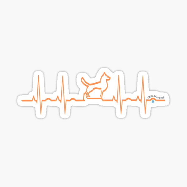 "DOG Lifeline - Orange EKG by @thecaseypack" Sticker for Sale by ...
