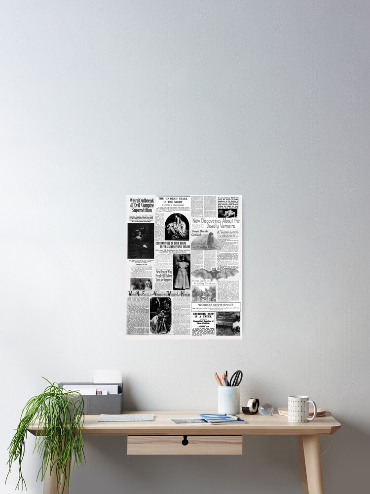 "Spooky Newspaper Clippings" Poster for Sale by spookyhobbit | Redbubble