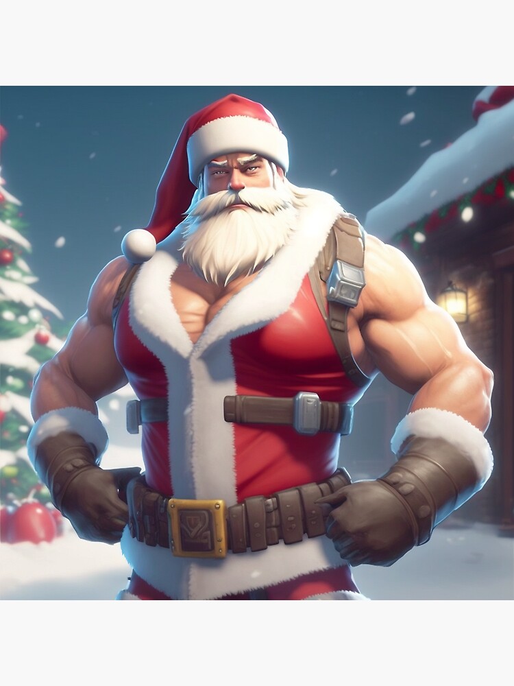 "Buff Santa" Sticker for Sale by FreeBot99 | Redbubble