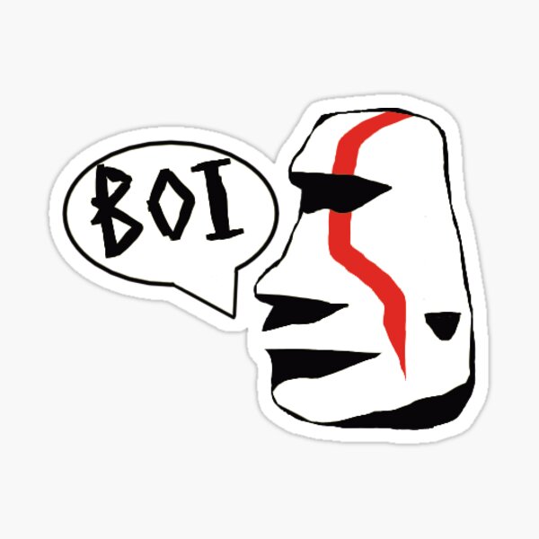 "GOW Moai meme sticker " Sticker for Sale by Wateus Design | Redbubble