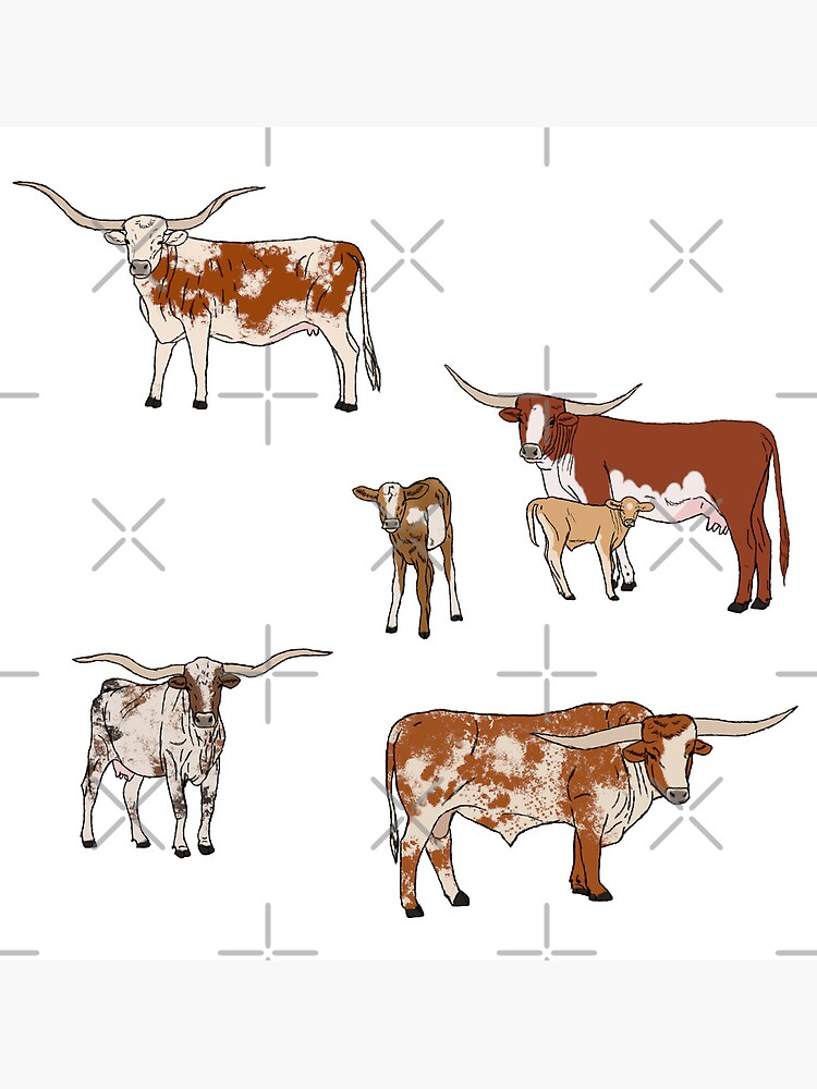"Texas Longhorn Pattern Transparent" Greeting Card for Sale by Ashley ...