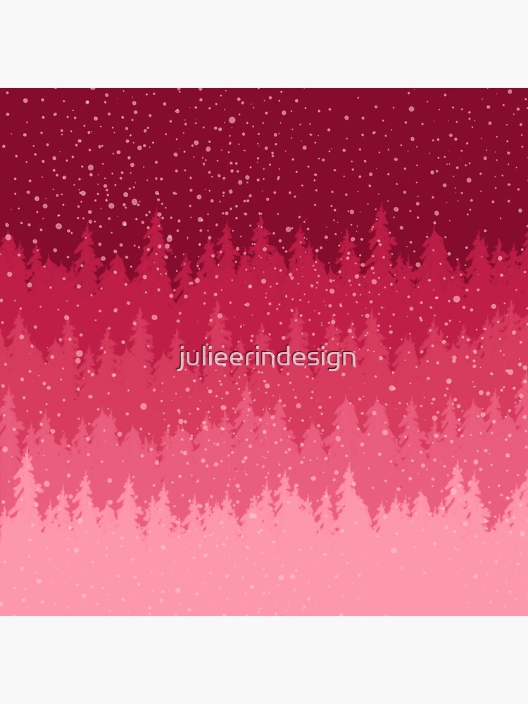 "Viva Magenta Snowy Winter Forest Gradient " Sticker for Sale by ...