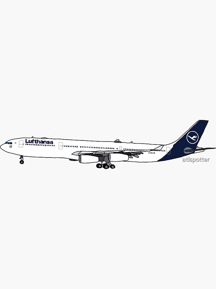 "Lufthansa Airbus A340-300" Sticker for Sale by atlspotter | Redbubble