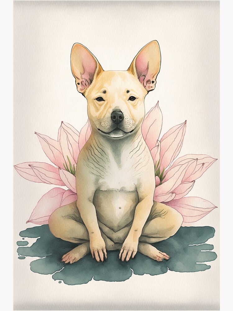 "Meditating dog in lotus watercolor 04" Sticker for Sale by printiesart ...