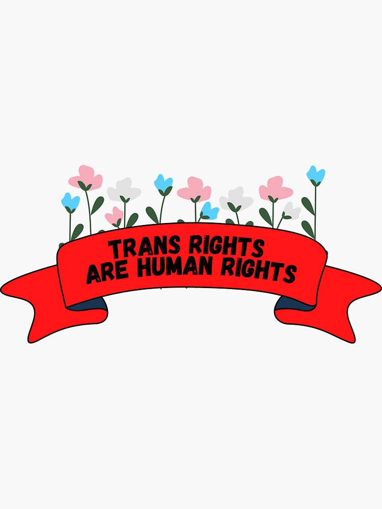 "Trans Rights Are Human Rights Ribbon" Sticker for Sale by ...