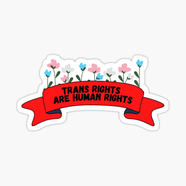 "Trans Rights Are Human Rights Ribbon" Sticker for Sale by ...