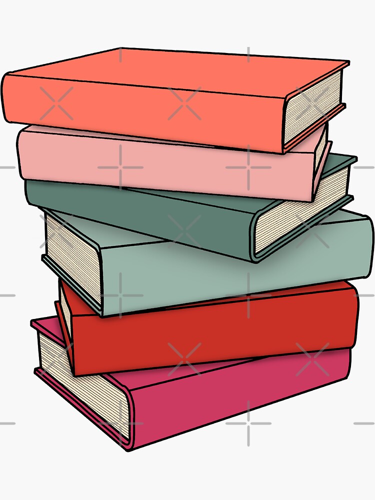"colorful pastel book stack - funny bookish kindle" Sticker for Sale by ...