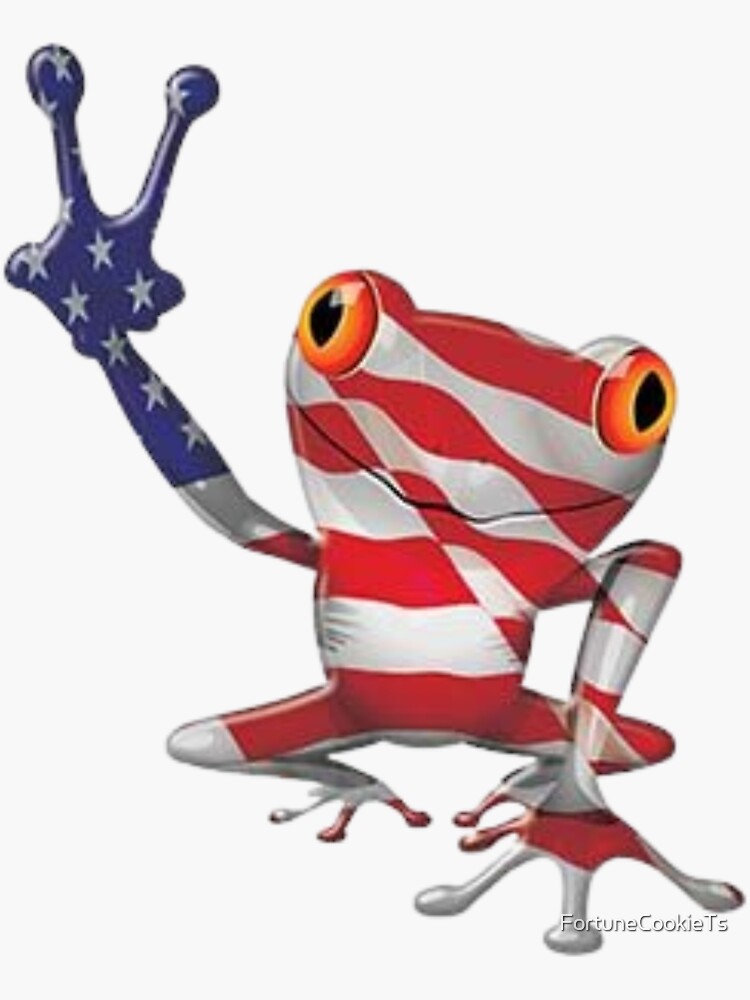 "American Flag Frog Peace Sign" Sticker for Sale by FortuneCookieTs ...