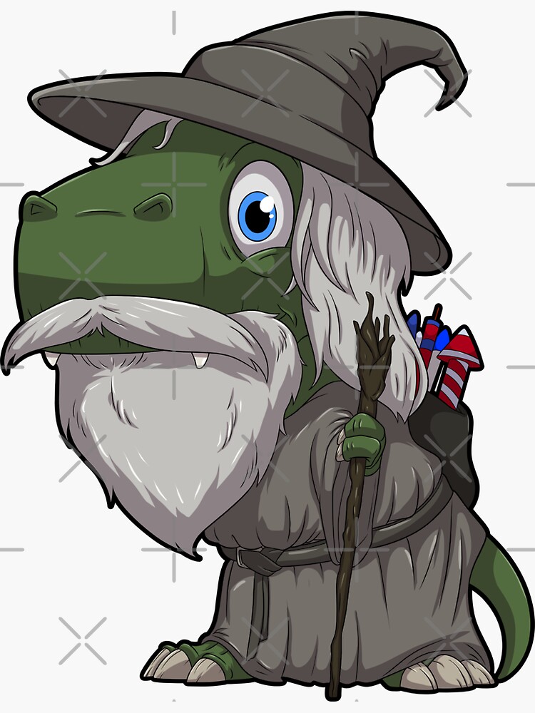 "Dino Wise Wizard" Sticker for Sale by DinoTropolis | Redbubble