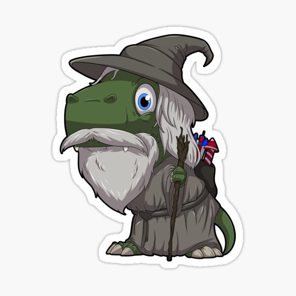 "Dino Wise Wizard" Sticker for Sale by DinoTropolis | Redbubble