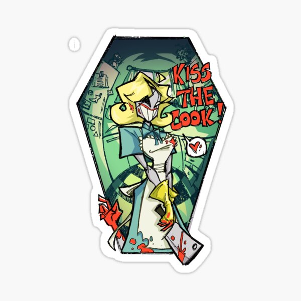 "Kiss The Cook" Sticker for Sale by neonsjazzparty | Redbubble