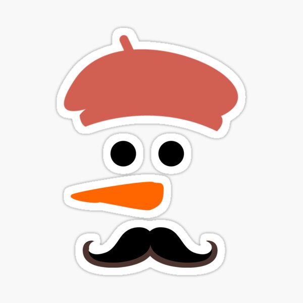"Funny Mustache Snowman Artist" Sticker for Sale by J2Ldesigner | Redbubble