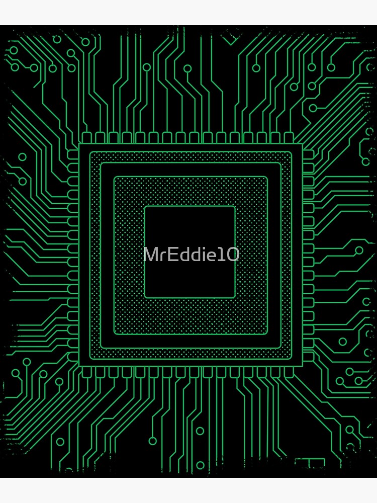 "CPU Processor Circuit Grunge Diagram" Poster for Sale by MrEddie10 ...
