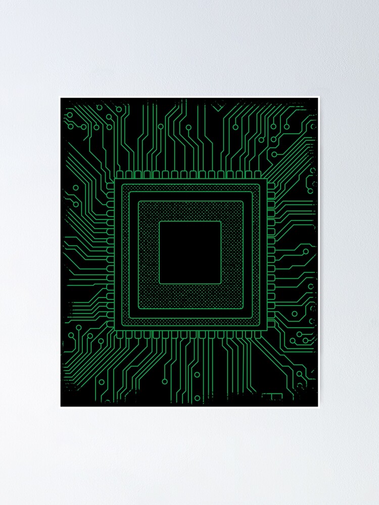 "CPU Processor Circuit Grunge Diagram" Poster for Sale by MrEddie10 ...