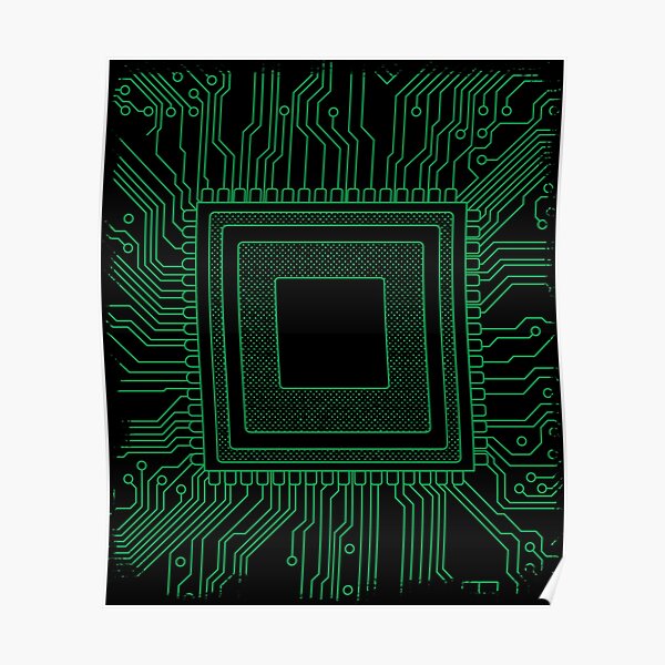 "CPU Processor Circuit Grunge Diagram" Poster for Sale by MrEddie10 ...
