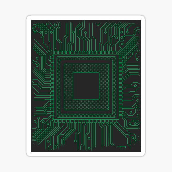"CPU Processor Circuit Grunge Diagram" Sticker for Sale by MrEddie10 ...
