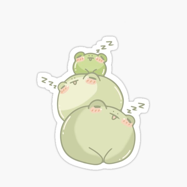 "Cute Sleeping Frog Stack" Sticker for Sale by themushrepublic | Redbubble