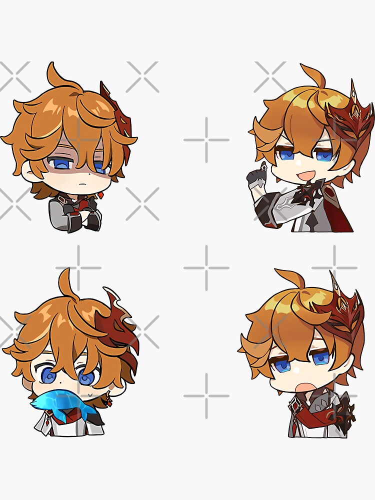 "Childe Genshin Impact Chibi Stickers Set" Sticker for Sale by dudu ...
