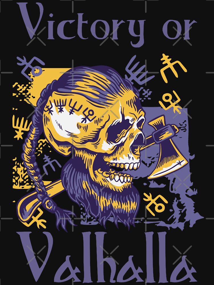 "Victory or Valhalla - Viking Yellow Purple" T-shirt for Sale by ...