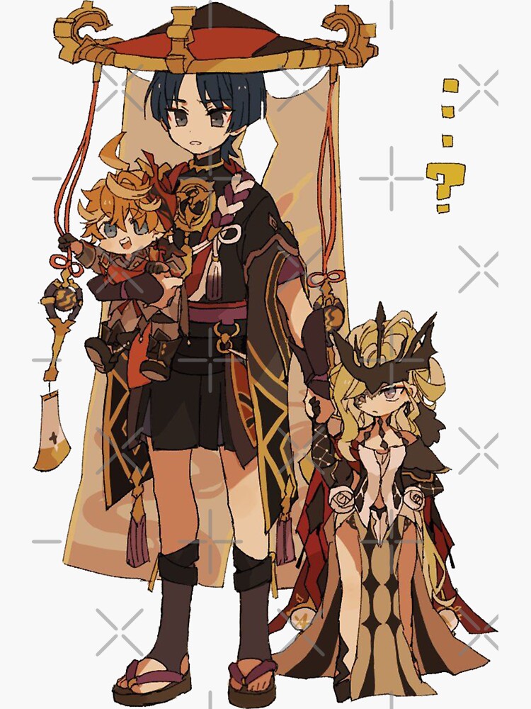 "Genshin Impact Wanderer, Signora and Childe" Sticker for Sale by ...