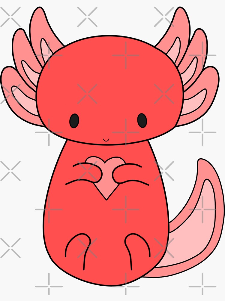 "Cute Red Axolotl" Sticker for Sale by ArtByNoName | Redbubble