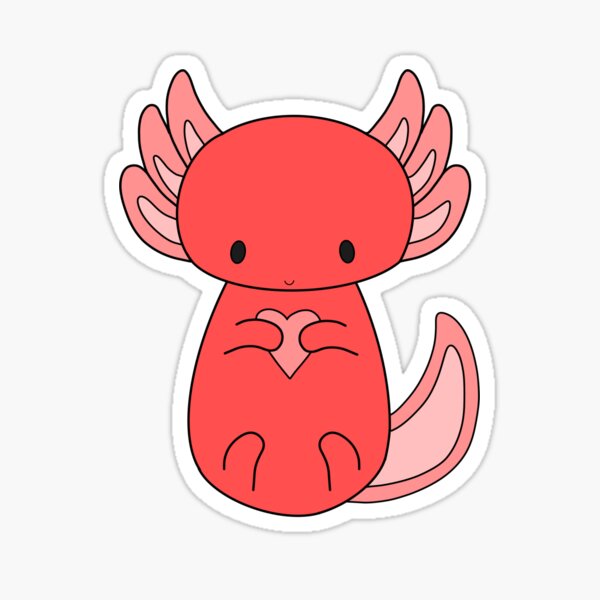 "Cute Red Axolotl" Sticker for Sale by ArtByNoName | Redbubble