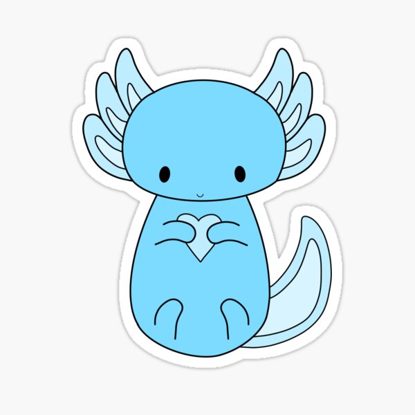 "Cute Blue Axolotl" Sticker for Sale by ArtByNoName | Redbubble