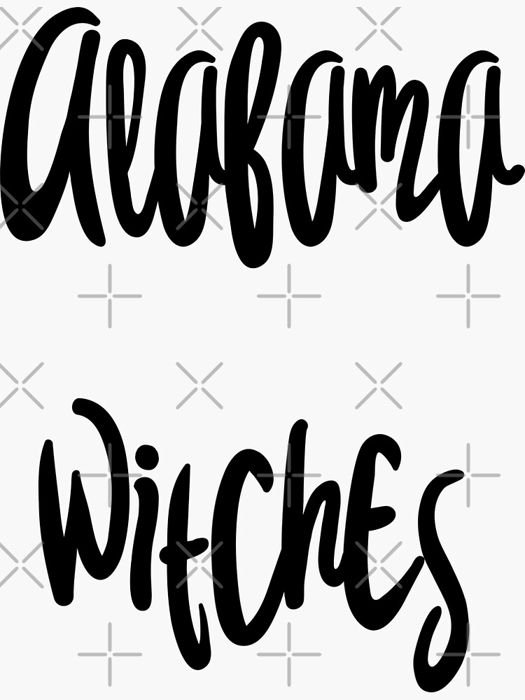 "Cute Design for Alabama Witches, Script Writing Cute Witchy Stickers ...