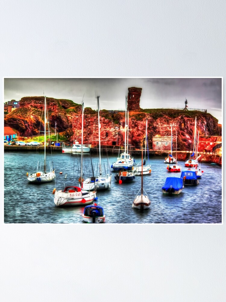 "Dunbar Harbour" Poster for Sale by Focal-Art | Redbubble