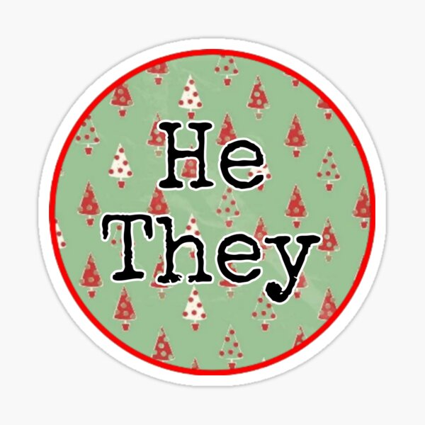 "Gift wrap inspired pronouns he they" Sticker for Sale by PRONOUNS-R-US ...