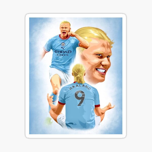 "Erling Haaland art - Erling Haaland illustration Shirt" Sticker for ...