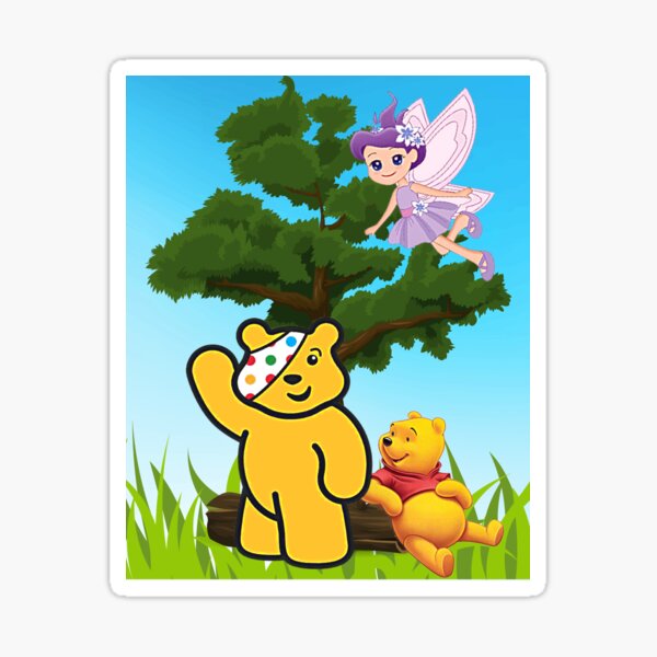 "Tesco Pudsey Bear | Tesco Pudsey Bear With Cartoons" Sticker for Sale ...