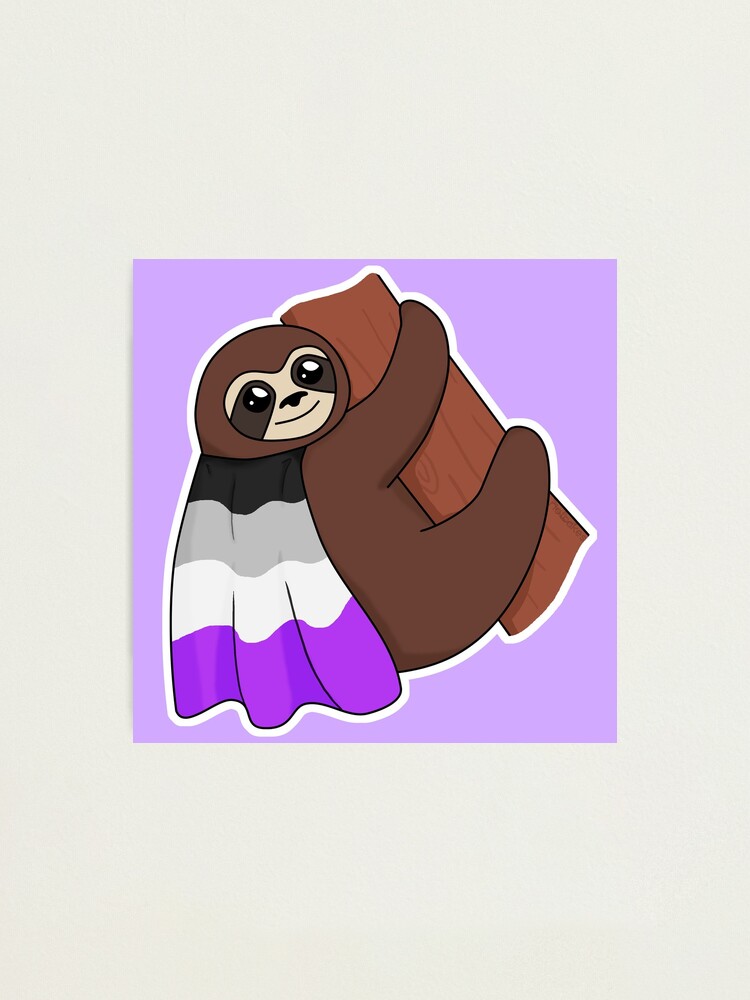 "Asexual LGBTQ* Pride Sloth" Photographic Print by riotcakes | Redbubble