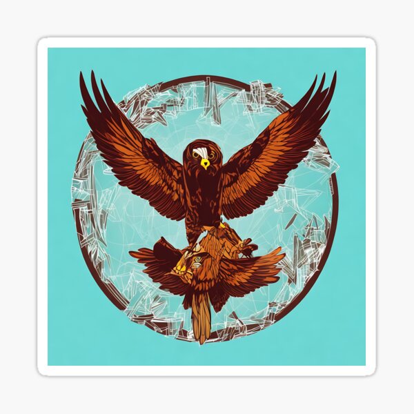 "Hawk logo, geometric, vector, symmetrical, minimalism" Sticker for ...