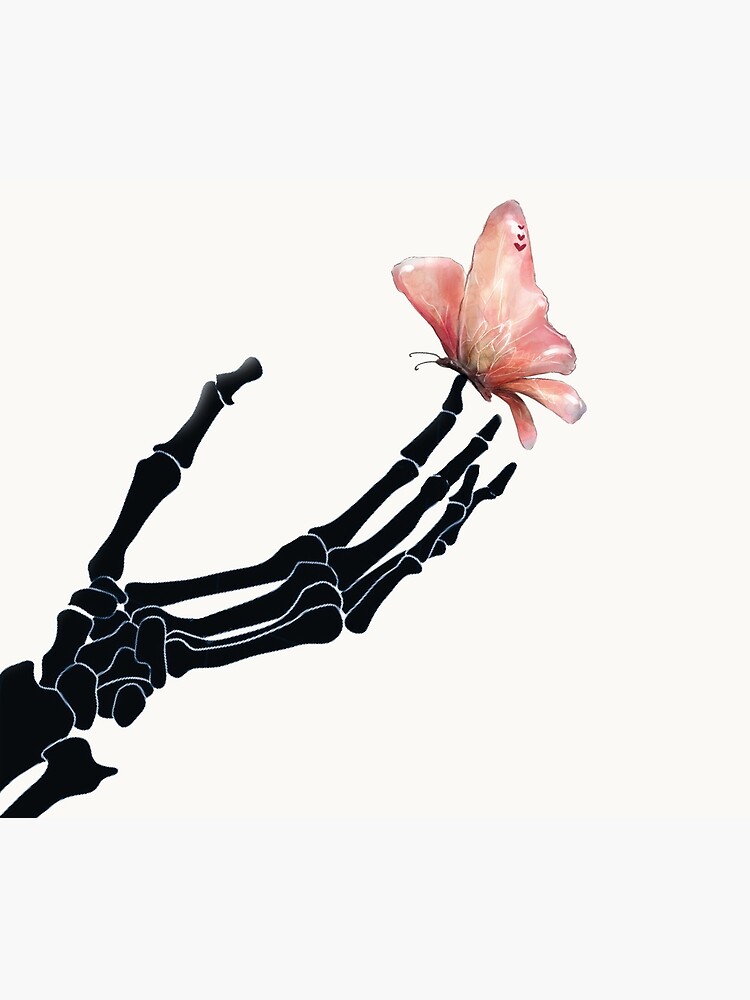 "Butterfly on Skeleton Hand" Tapestry by Nadjaa | Redbubble