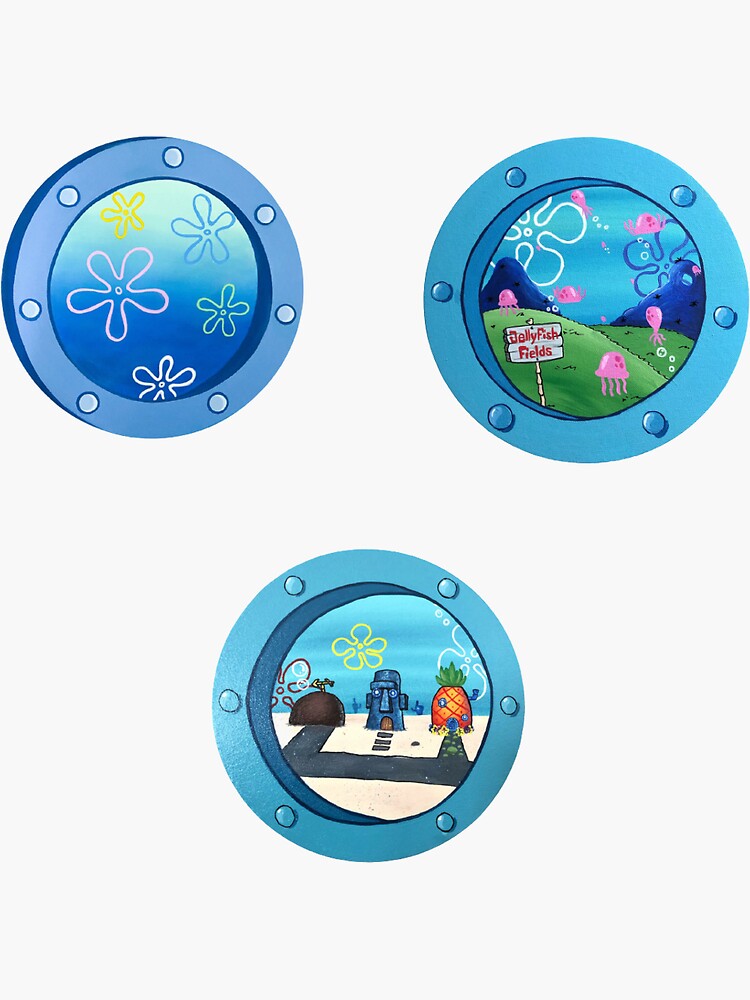 "spongebob porthole hydro set" Sticker for Sale by samausui | Redbubble