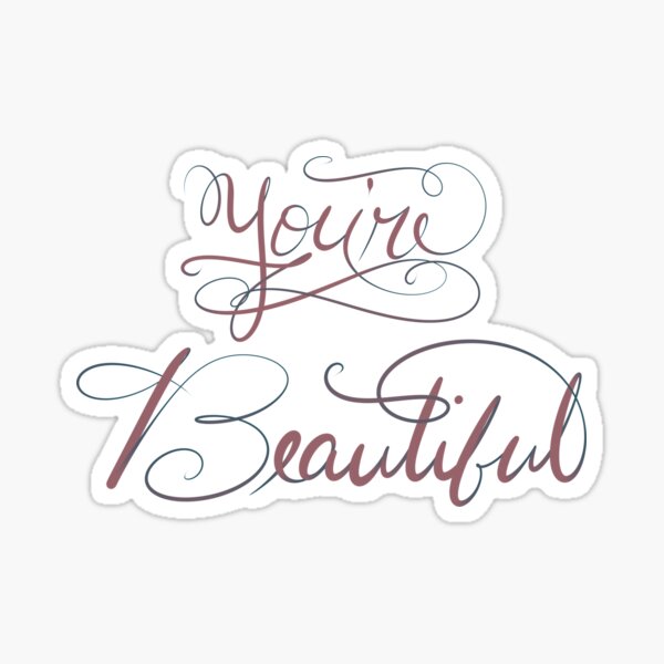 "You’re beautiful " Sticker for Sale by lowercasej | Redbubble