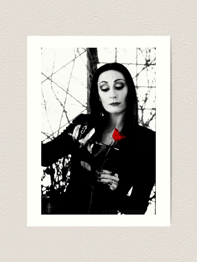 "Morticia Addams pruning her Roses Movie Still Digital Art" Art Print ...