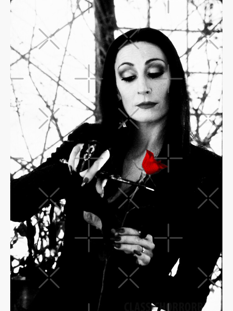 Morticia Addams Pruning Her Roses Movie Still Digital Art Sticker For Sale By Gogmagosh