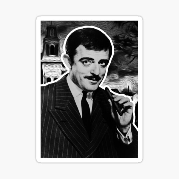 "Gomez Addams Original Series Portrait Digital Art" Sticker for Sale by ...