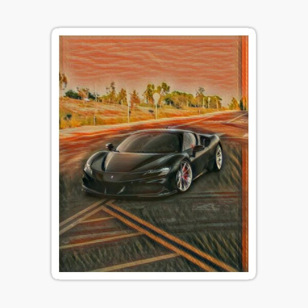 "Ferrari SF90" Sticker for Sale by OrangeCars | Redbubble