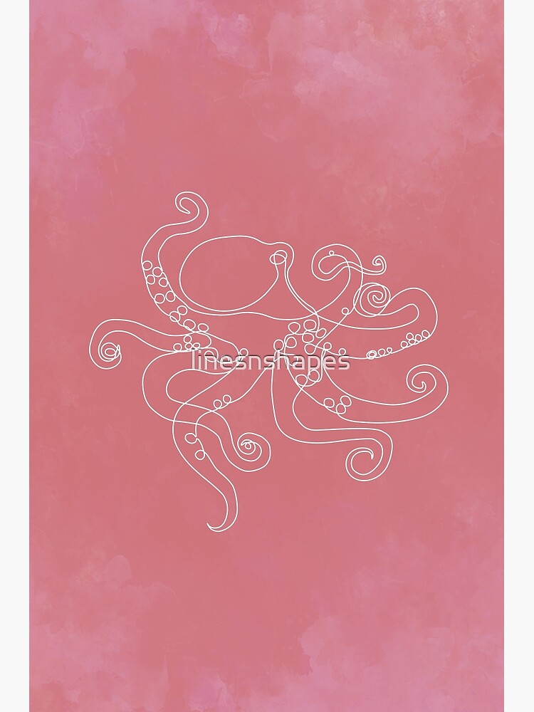 "Modern Minimalist Line Art, One Line Octopus Drawing" Poster for Sale ...