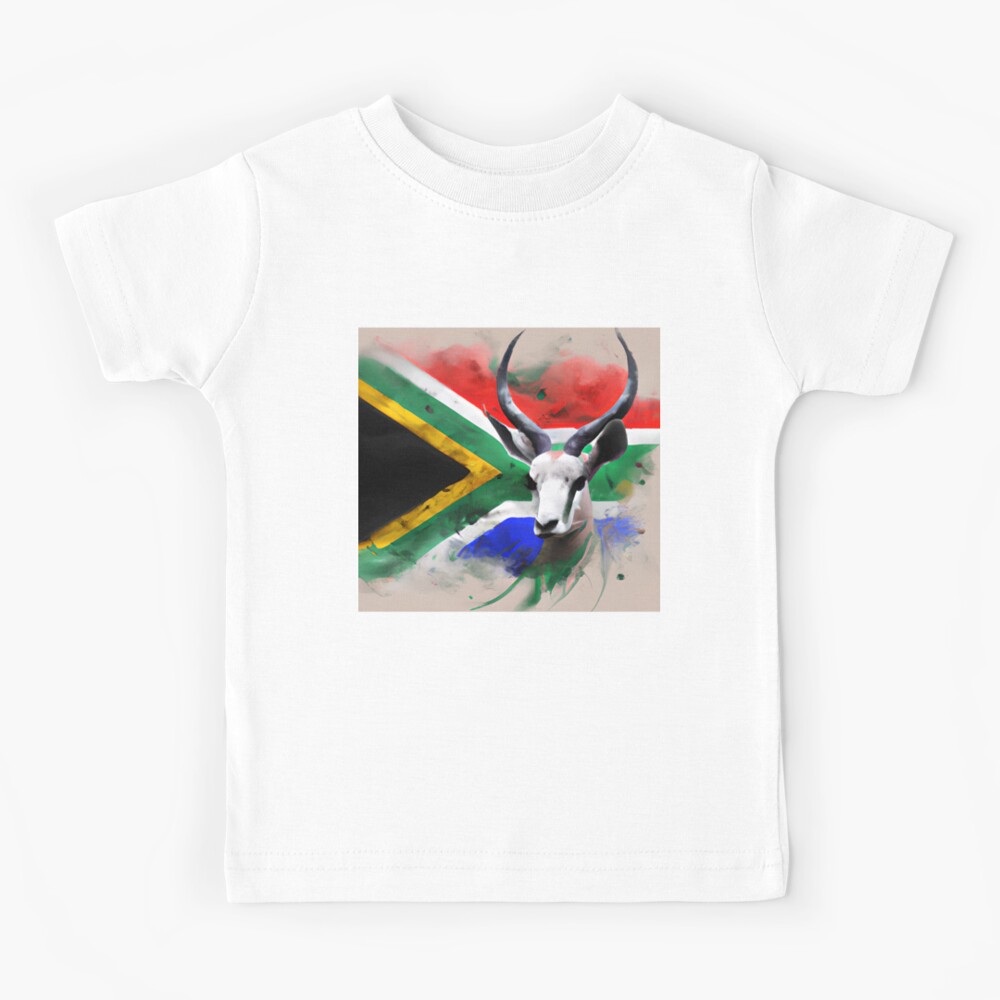 "Springbok with South African flag, Bokke" Kids T-Shirt for Sale by ...