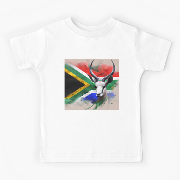 "Springbok with South African flag, Bokke" Kids T-Shirt for Sale by ...