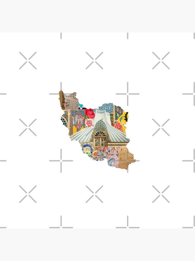 "Map of Iran Collage Art Persian Landmarks & Cultural Motifs Woman Life ...