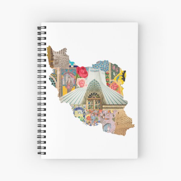 "Map of Iran Collage Art Persian Landmarks & Cultural Motifs Woman Life ...