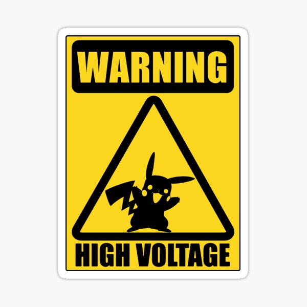 "Warning high voltage" Sticker for Sale by ducky100 | Redbubble